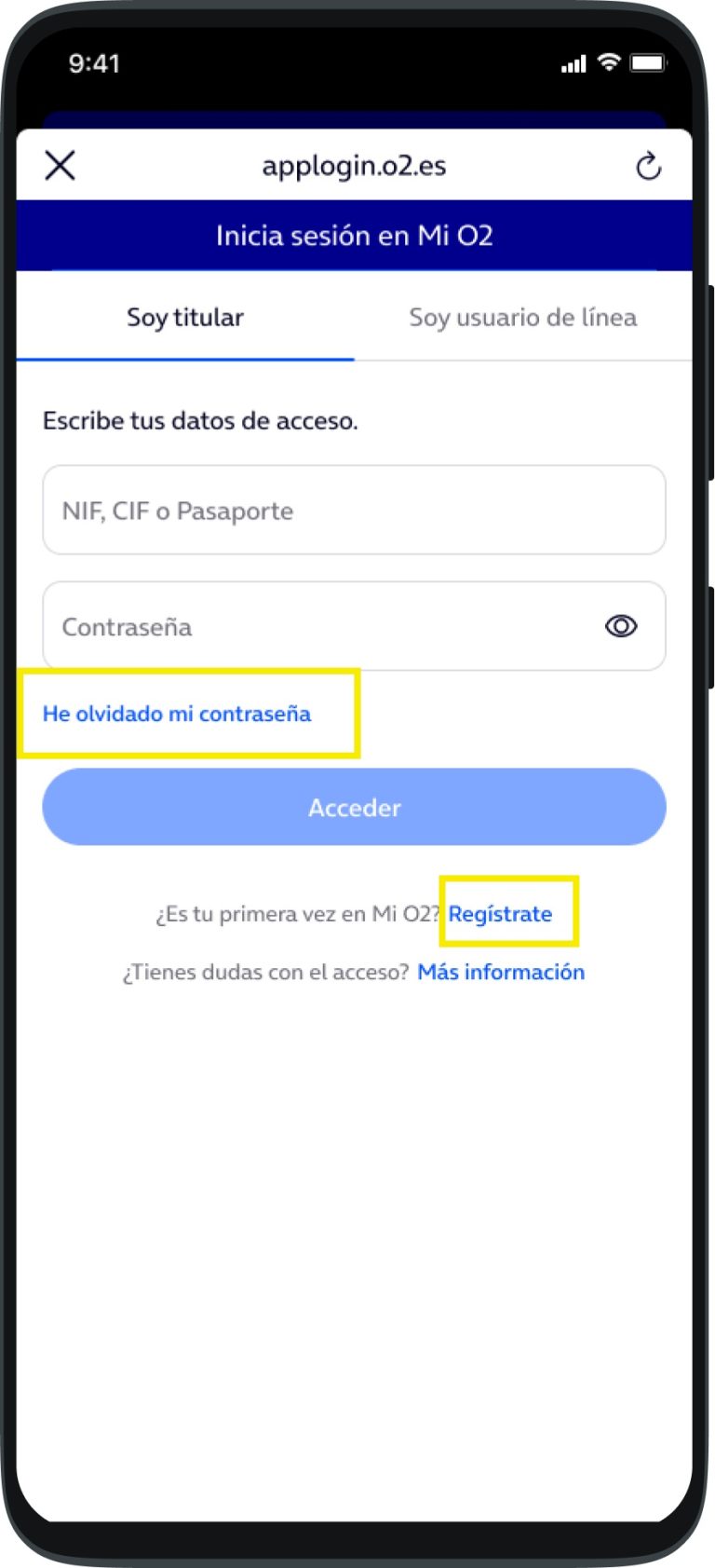 Tengo problemas para acceder a la app | O2 Ayuda