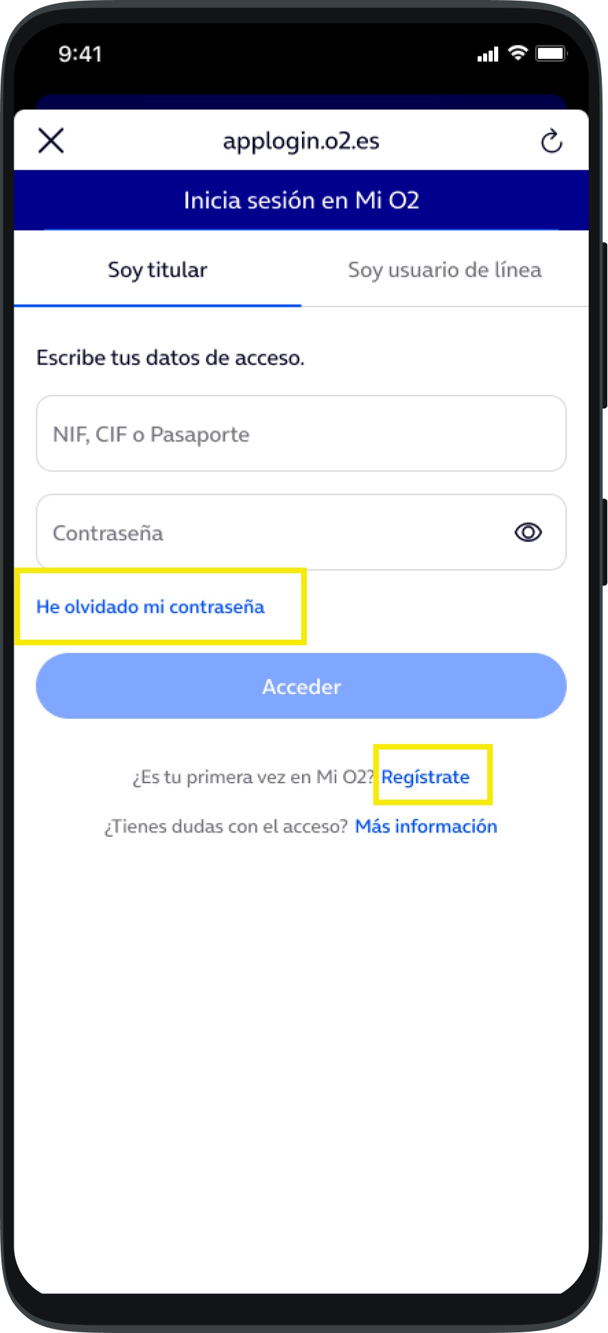 Tengo problemas para acceder a la app | O2 Ayuda