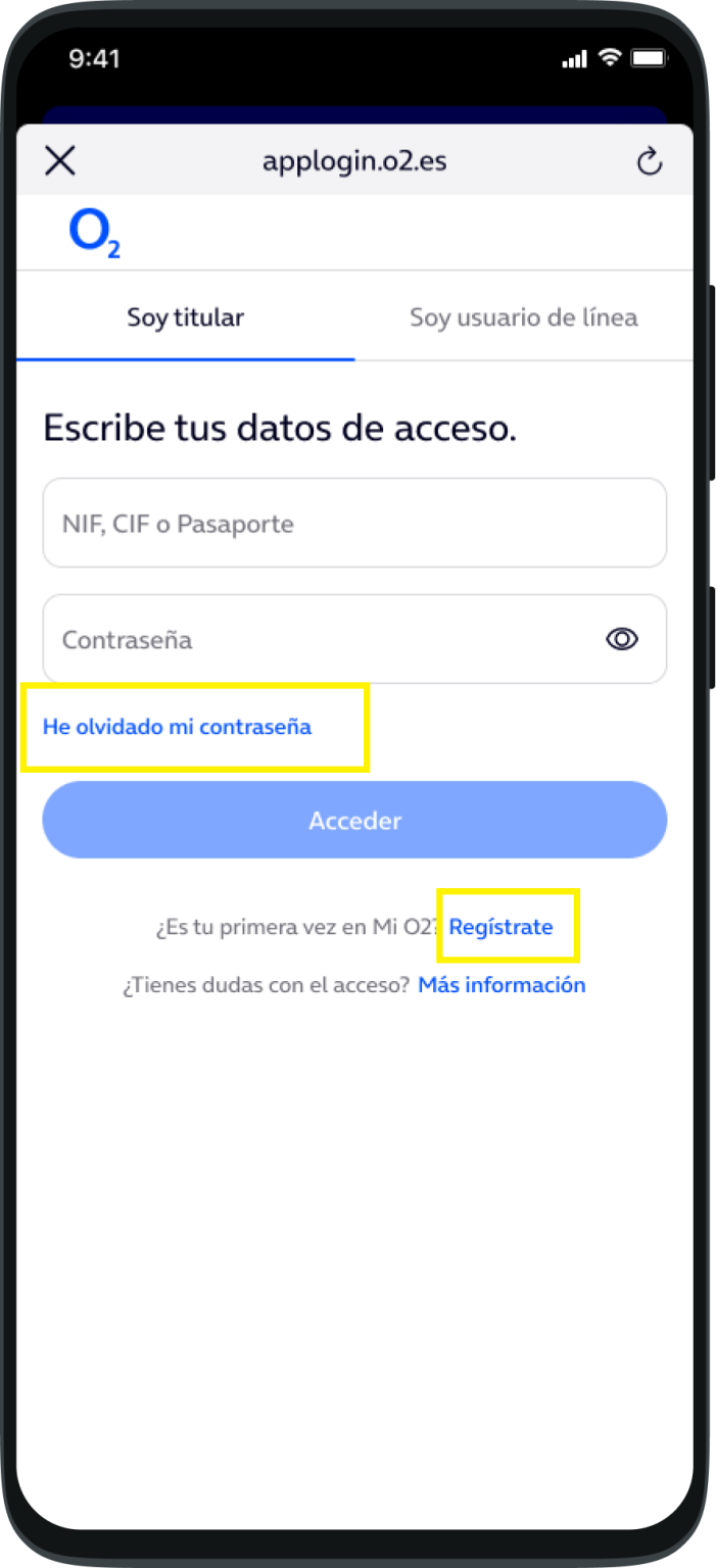 Tengo problemas para acceder a la app | O2 Ayuda