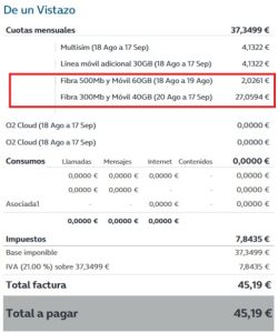 Cómo será mi próxima factura tras un cambio de tarifa | O2 Ayuda